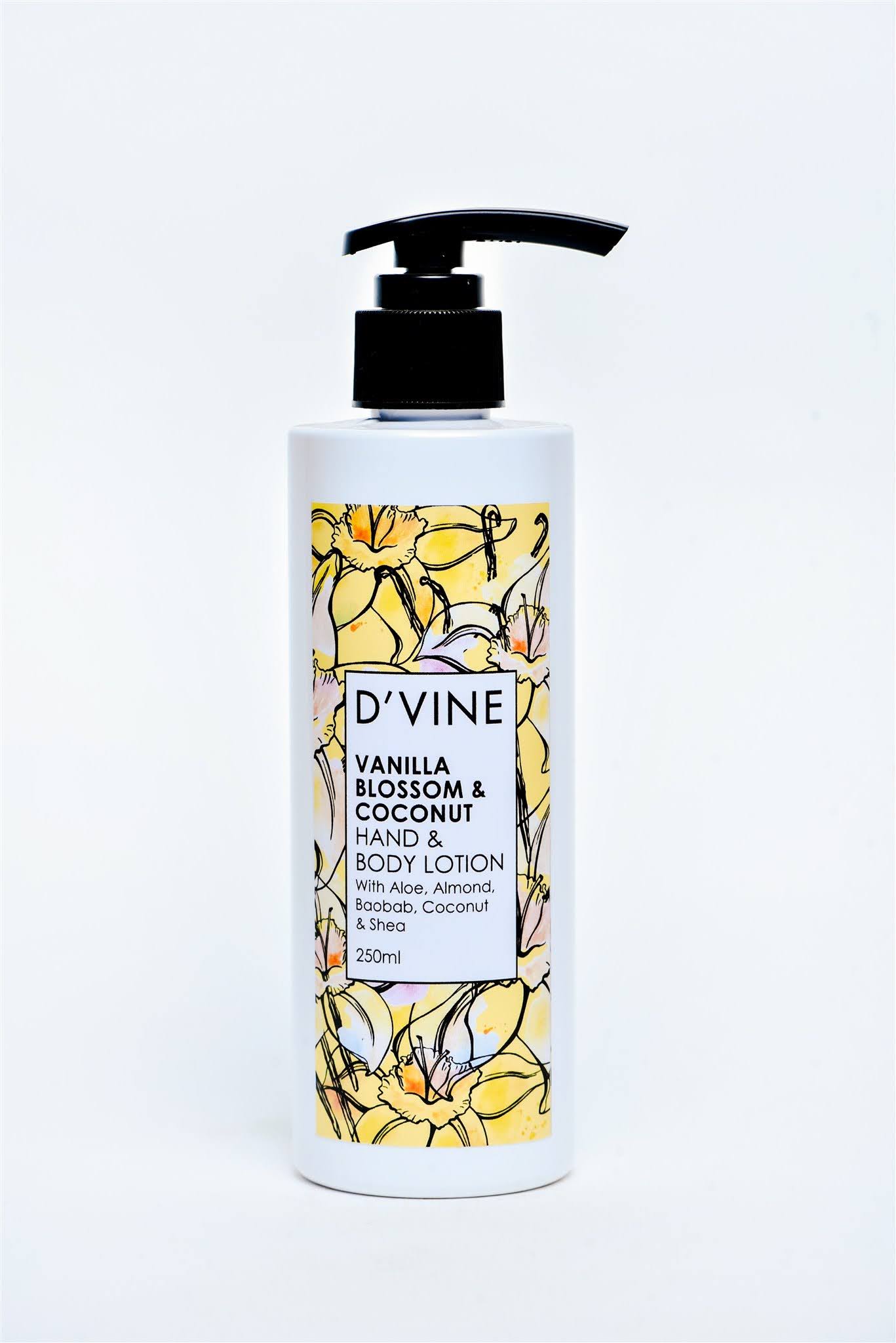 Vanilla Blossom & Coconut Hand & Body Lotion 250ml - D'VINE Skin Care Kenya